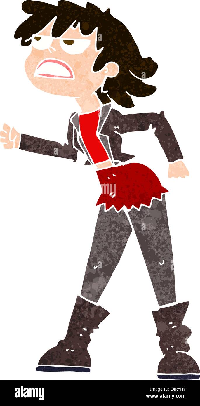 cartoon angry biker girl Stock Vector Image & Art - Alamy