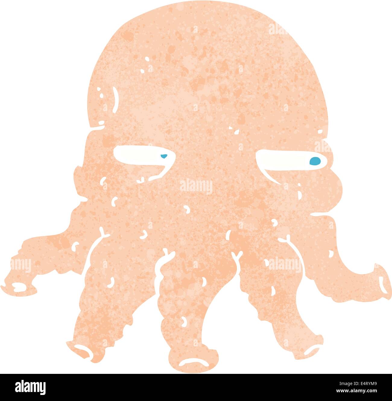 Cute Octopus Cartoon With Mustache