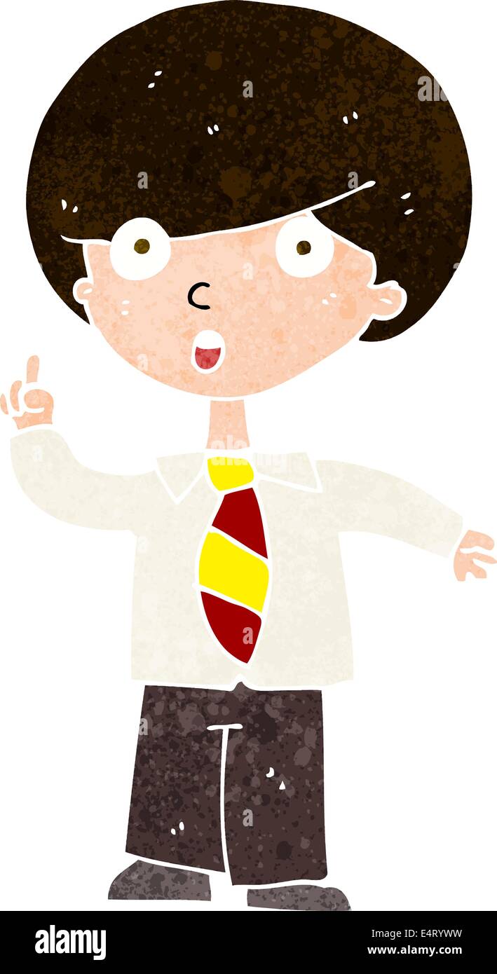 cartoon school boy answering question Stock Vector Image & Art - Alamy