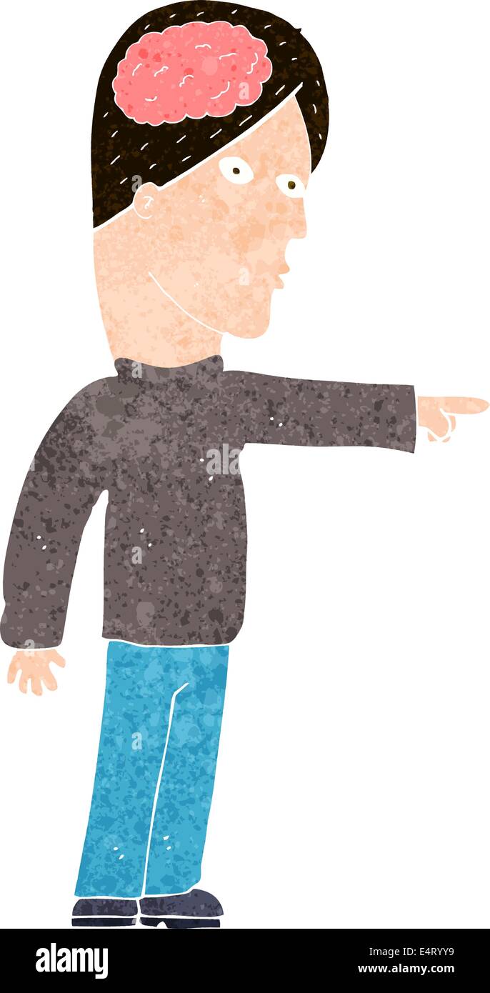 cartoon clever man pointing Stock Vector Image & Art - Alamy