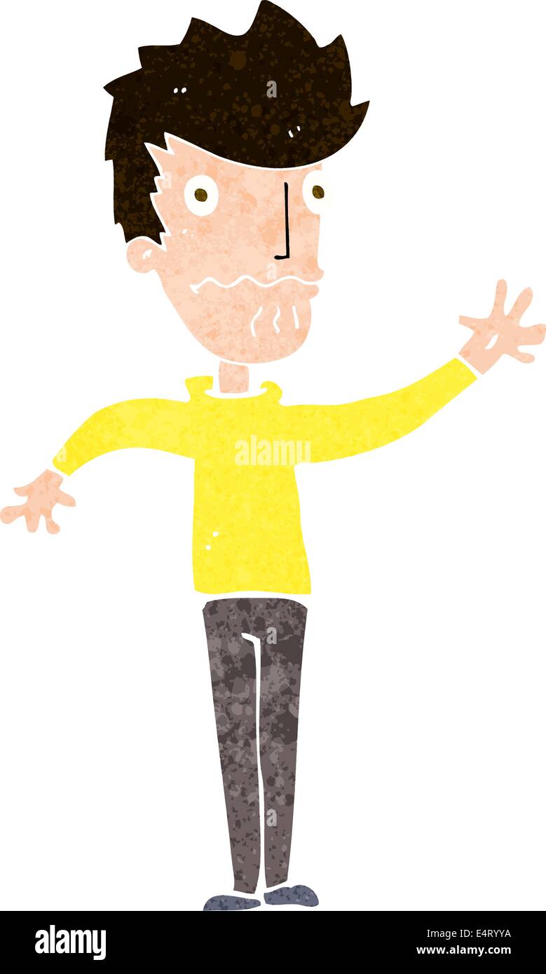 cartoon worried man reaching out Stock Vector Image & Art - Alamy