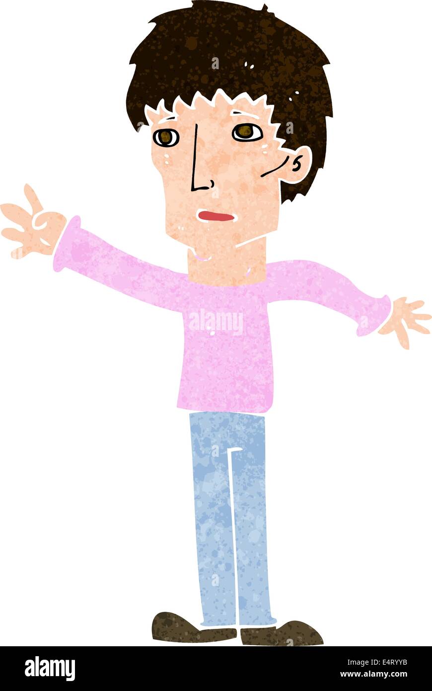 cartoon worried man reaching out Stock Vector Image & Art - Alamy