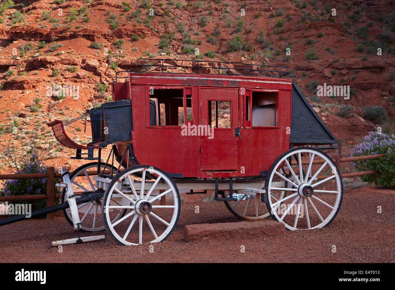 Historic stage coach at Goulding's Trading Post, Monument Valley ...