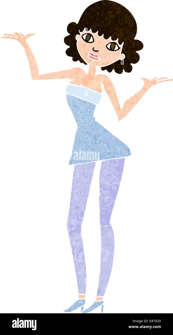 cartoon woman in cocktail dress Stock Vector Image & Art - Alamy