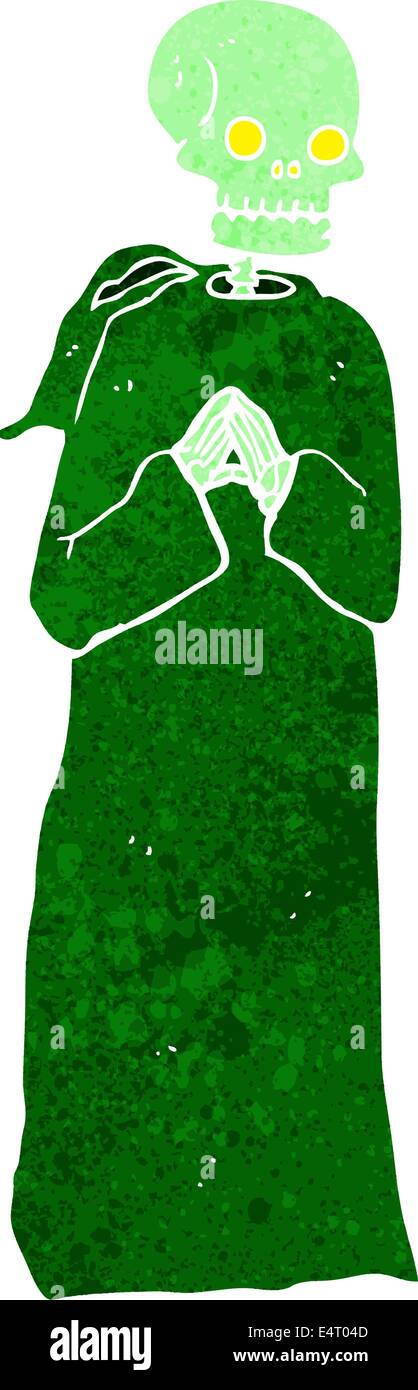 Cartoon skeleton in black robe Stock Vector Images - Alamy