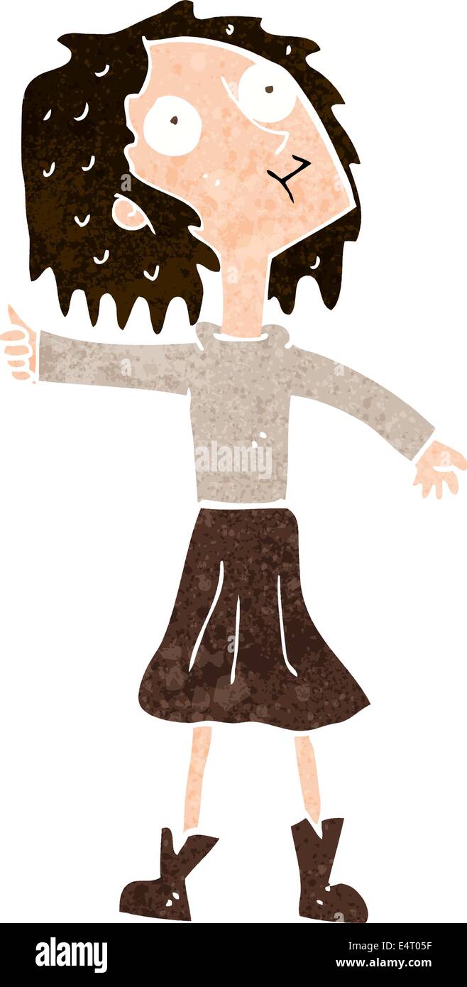 cartoon woman looking up to the sky Stock Vector Image & Art - Alamy