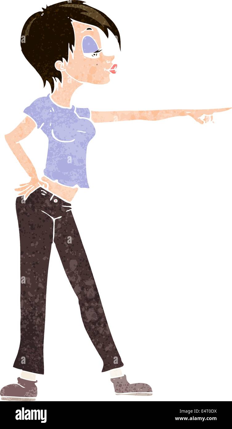 cartoon hip woman pointing Stock Vector Image & Art - Alamy