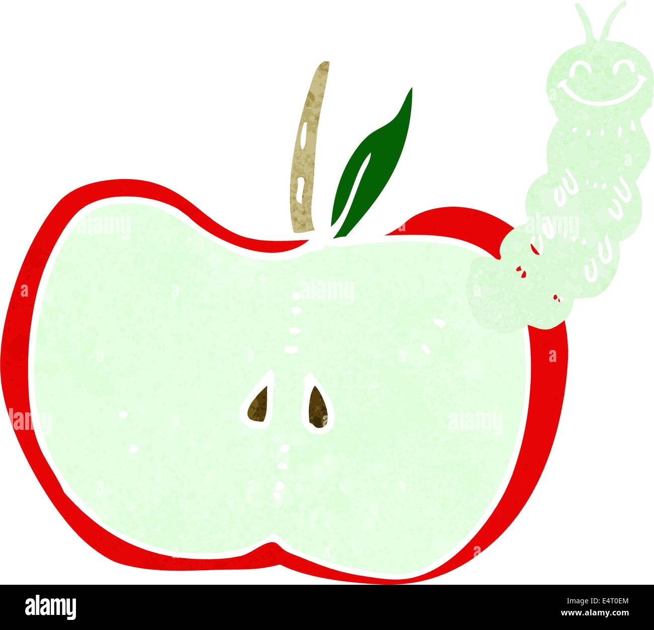 cartoon apple with bug Stock Vector Image & Art - Alamy