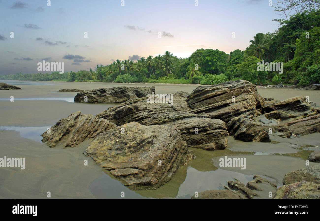 natural caribbean beach in costa rica Stock Photo - Alamy