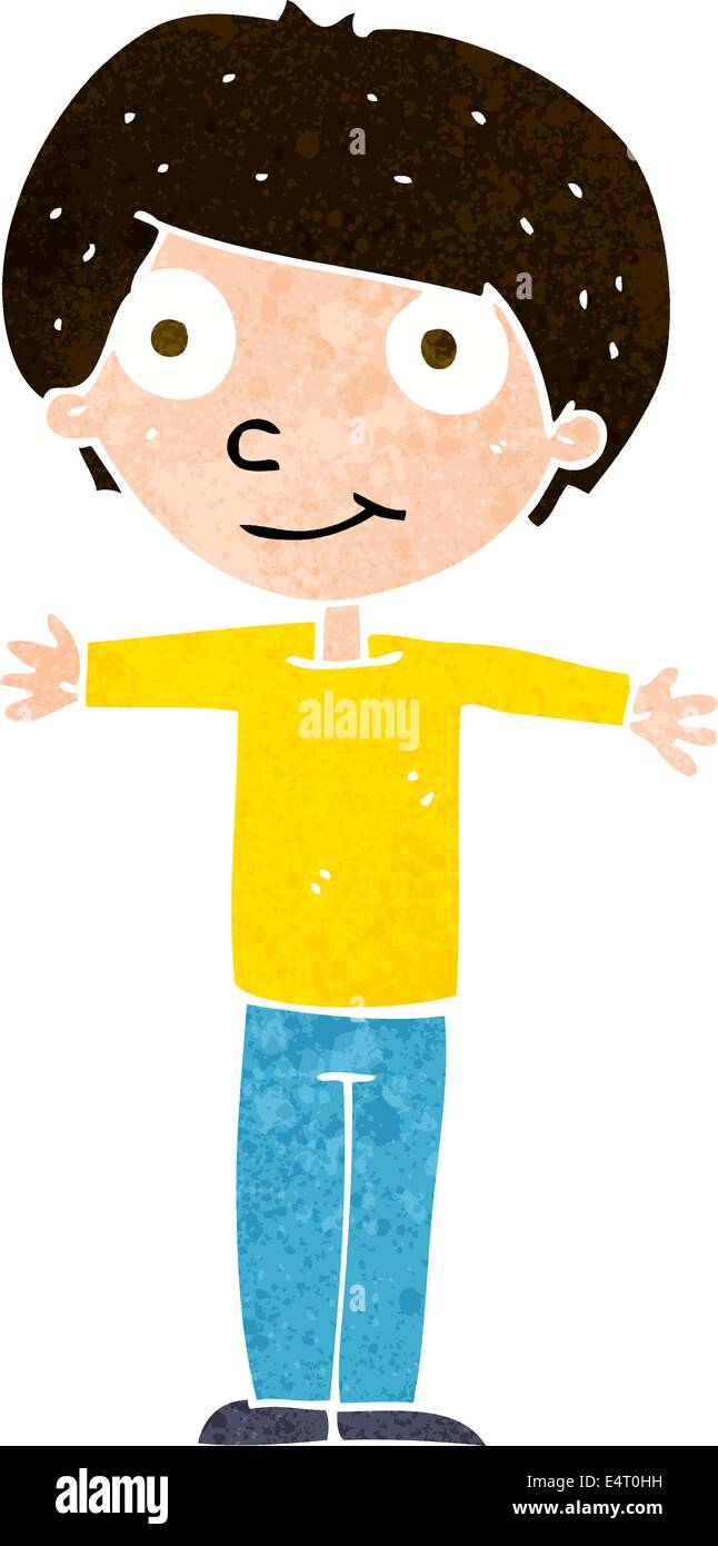 cartoon happy boy with open arms Stock Vector Image & Art - Alamy