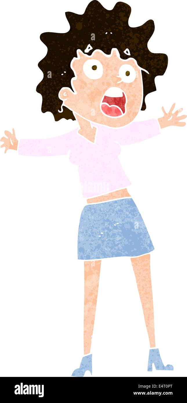 cartoon frightened woman Stock Vector Image & Art - Alamy