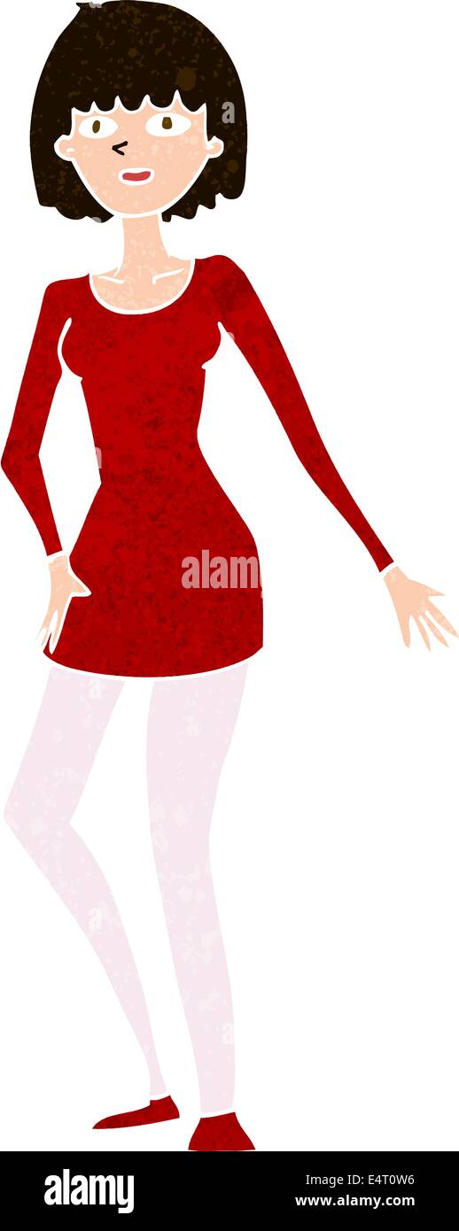 cartoon woman in dress Stock Vector Image & Art - Alamy
