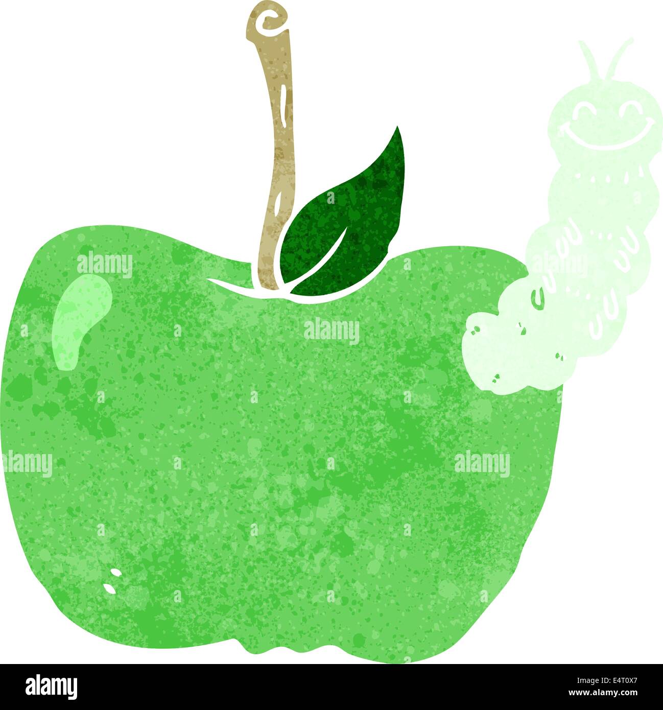 cartoon apple with bug Stock Vector Image & Art - Alamy