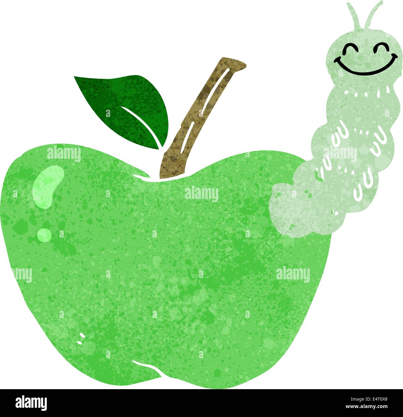 cartoon apple with bug Stock Vector Image & Art - Alamy