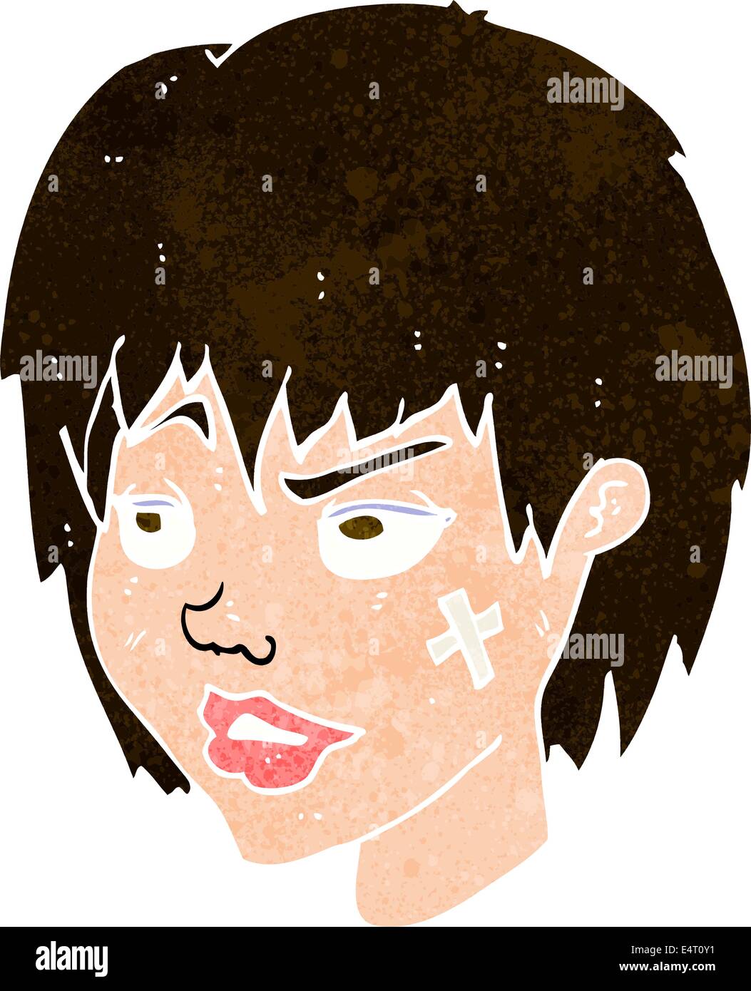 cartoon woman with plaster on face Stock Vector Image & Art - Alamy