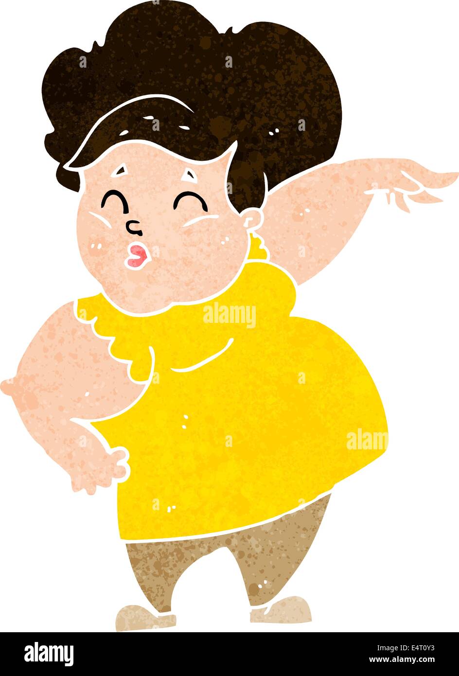 cartoon happy overweight lady Stock Vector Image & Art - Alamy