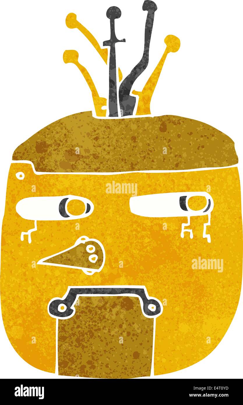 cartoon gold robot head Stock Vector Image & Art - Alamy