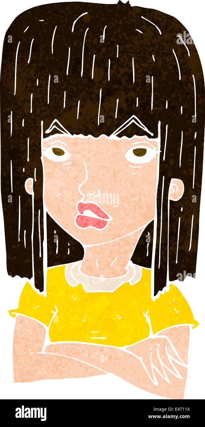 cartoon girl with folded arms Stock Vector Image & Art - Alamy