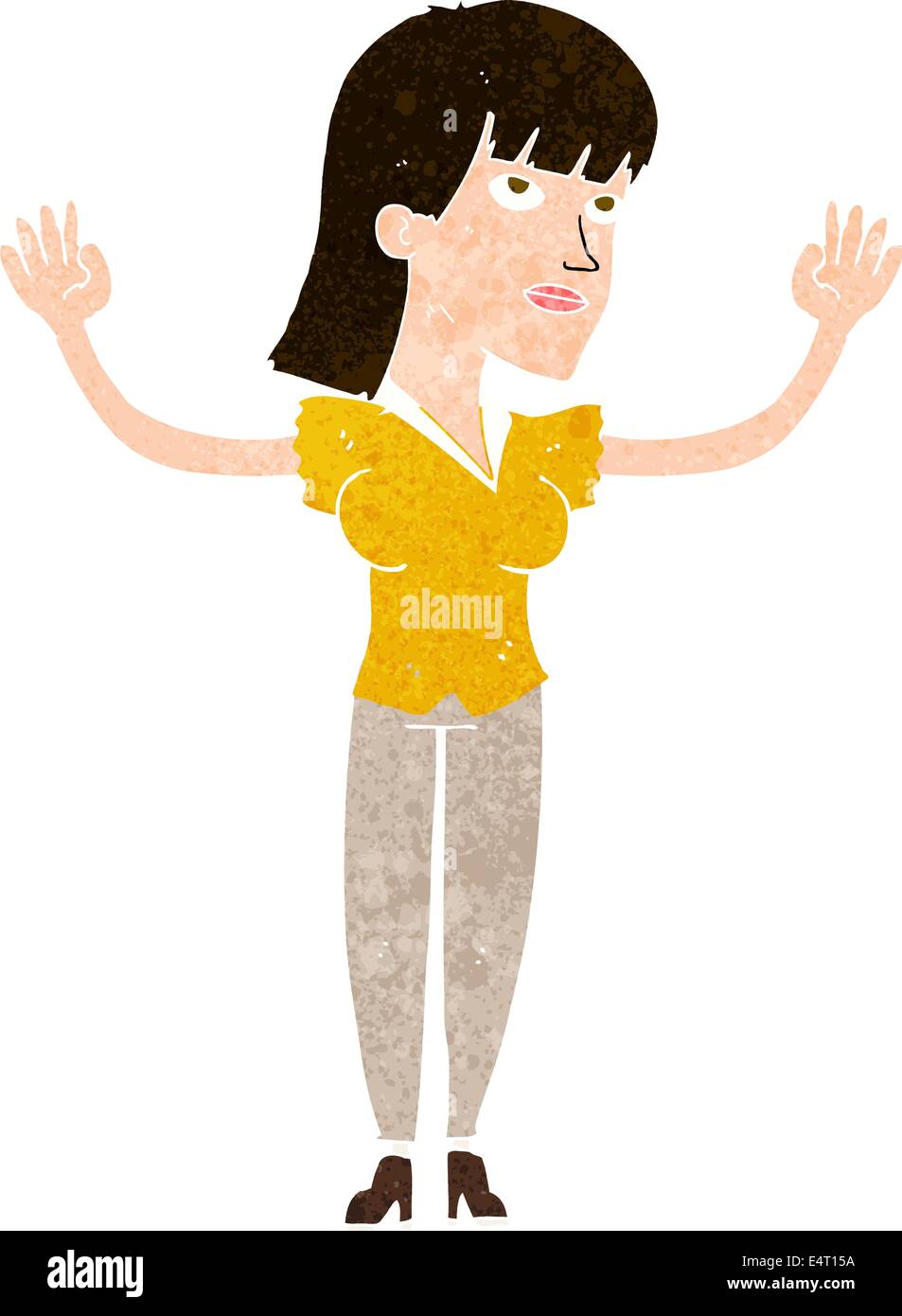cartoon woman throwing hands in air Stock Vector Image & Art - Alamy