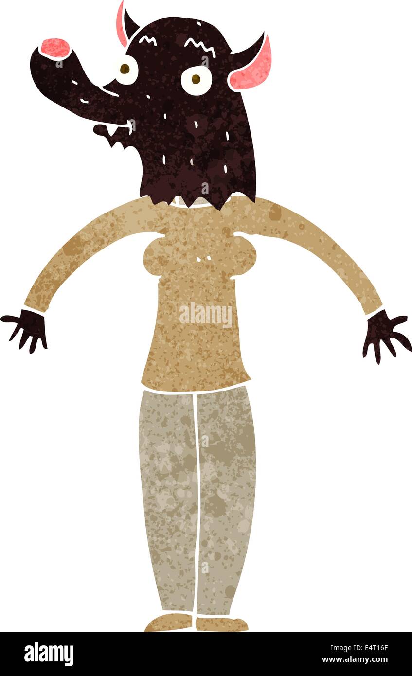 cartoon friendly werewolf woman Stock Vector Image & Art - Alamy