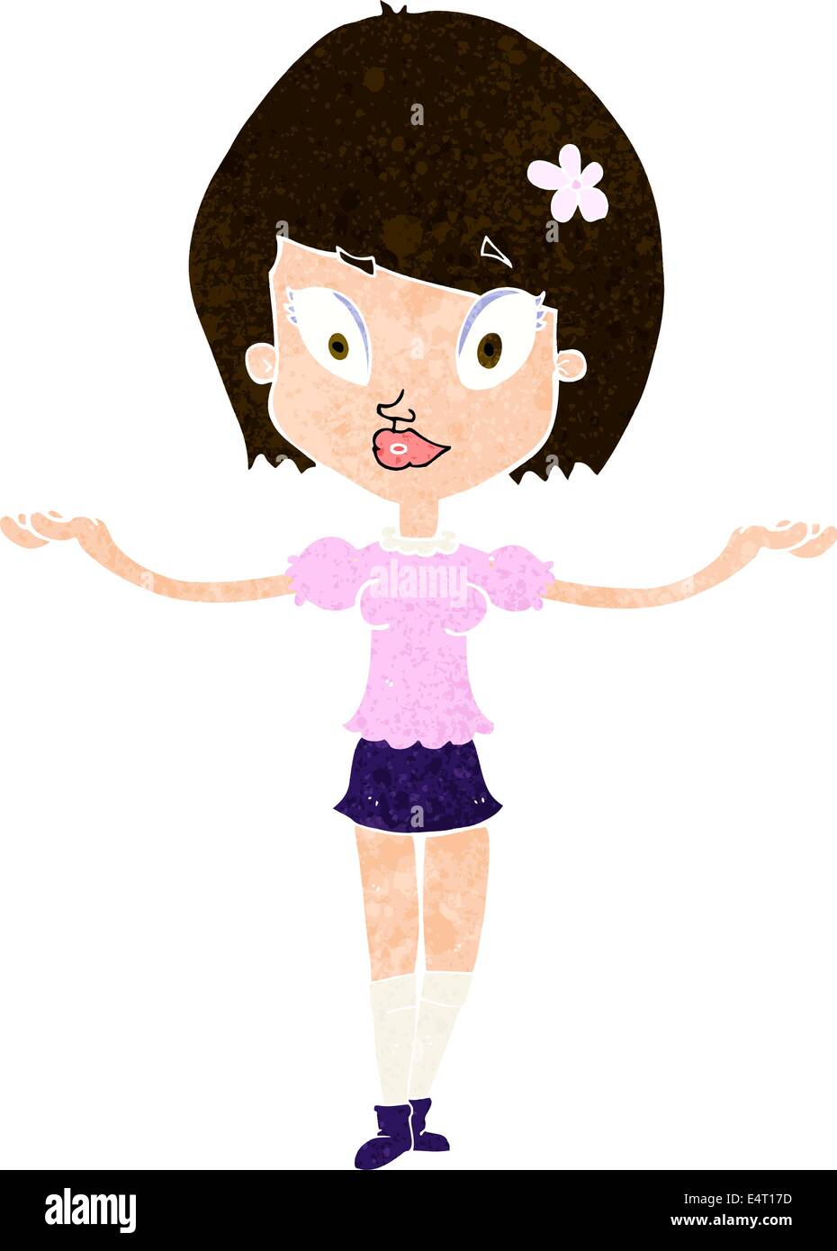 cartoon woman making balancing gesture Stock Vector Image & Art - Alamy