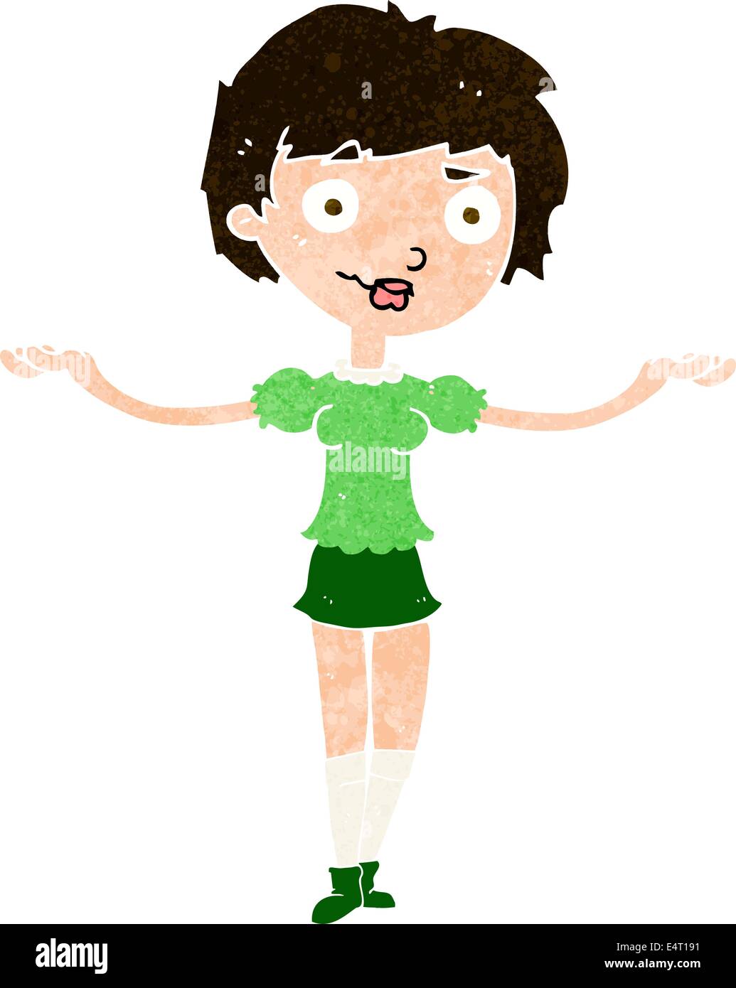 cartoon woman spreading arms Stock Vector Image & Art - Alamy