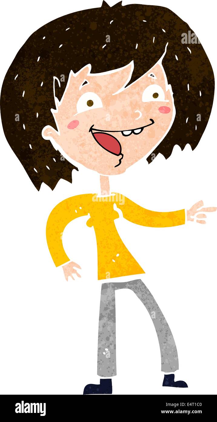cartoon woman laughing and pointing Stock Vector Image & Art - Alamy