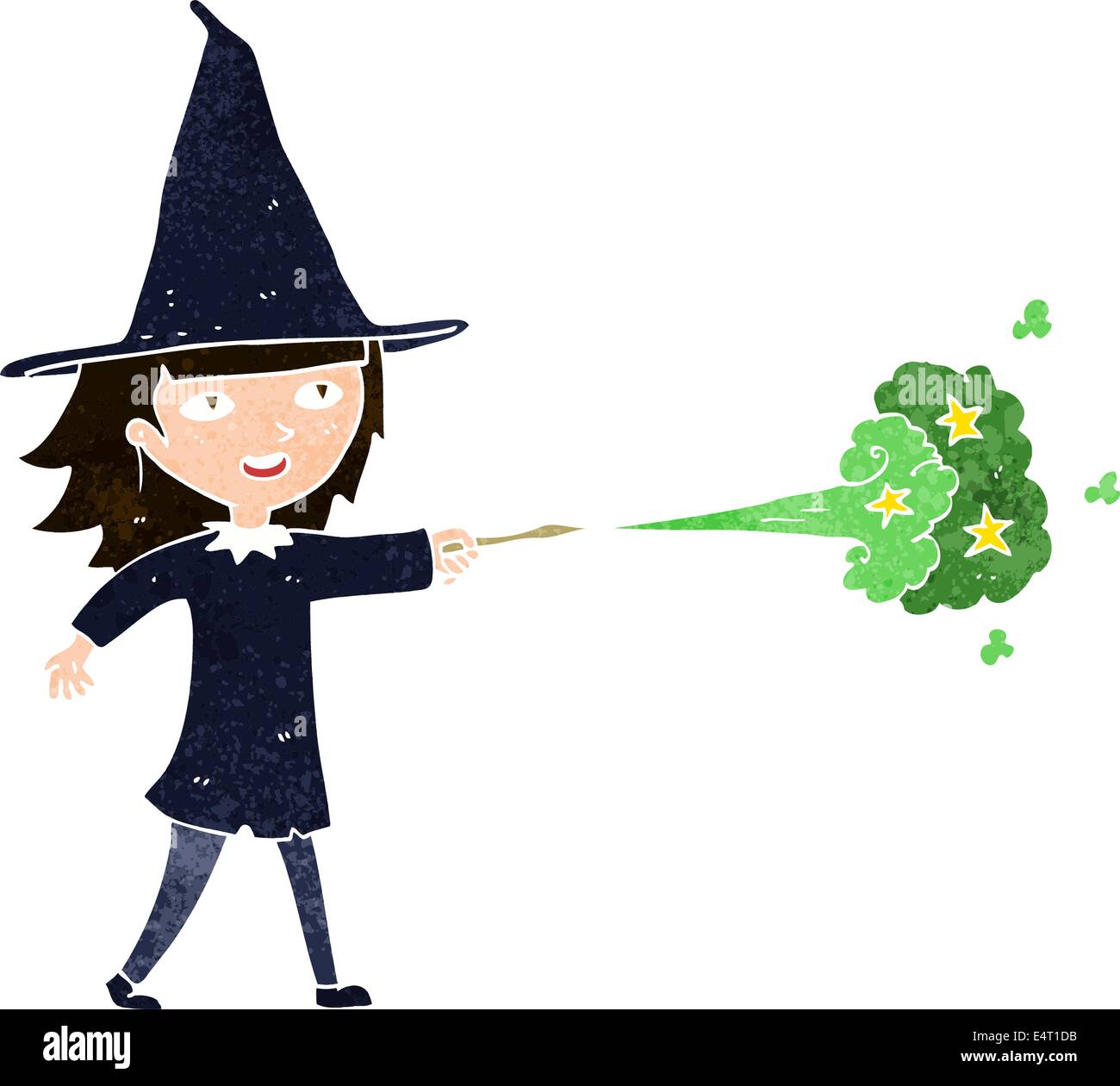 cartoon witch girl casting spell Stock Vector Image & Art - Alamy
