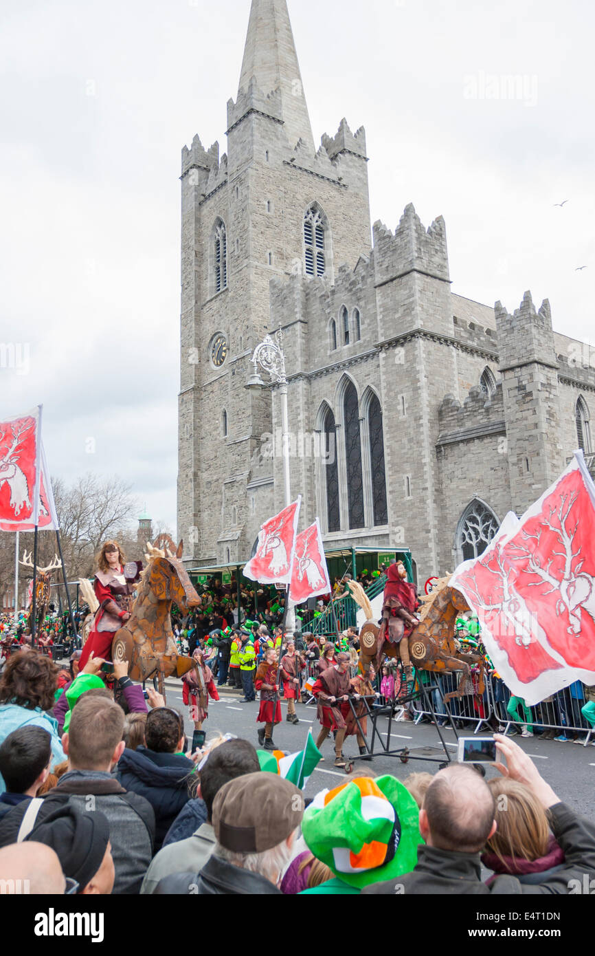 Dublin, Ireland - March 17: Saint Patrick's Day parade in Dublin ...