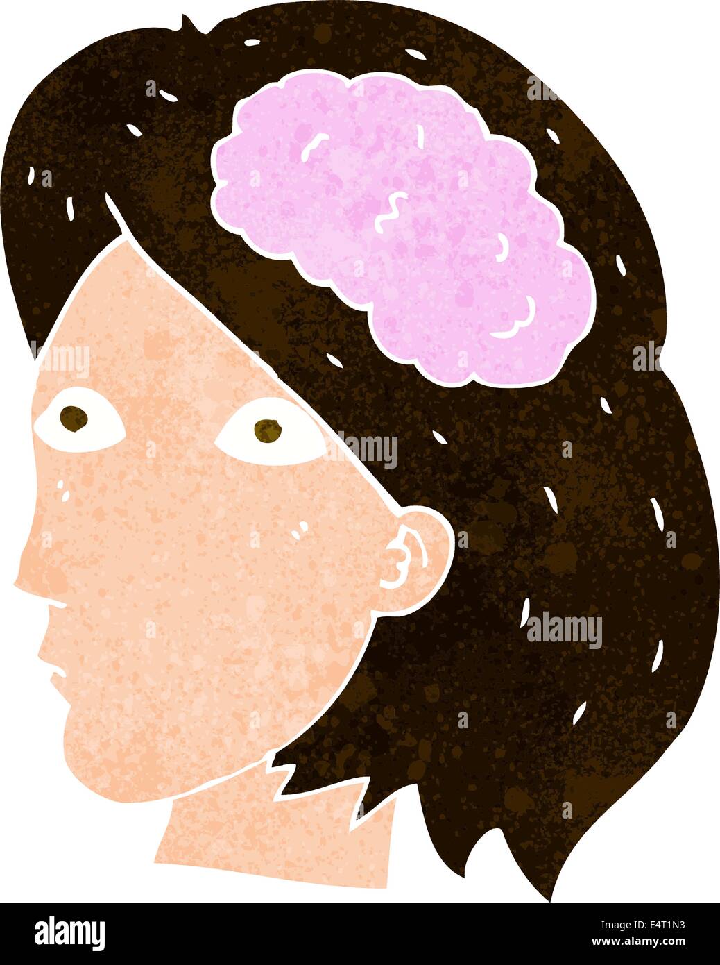 cartoon female head with brain symbol Stock Vector Image & Art - Alamy