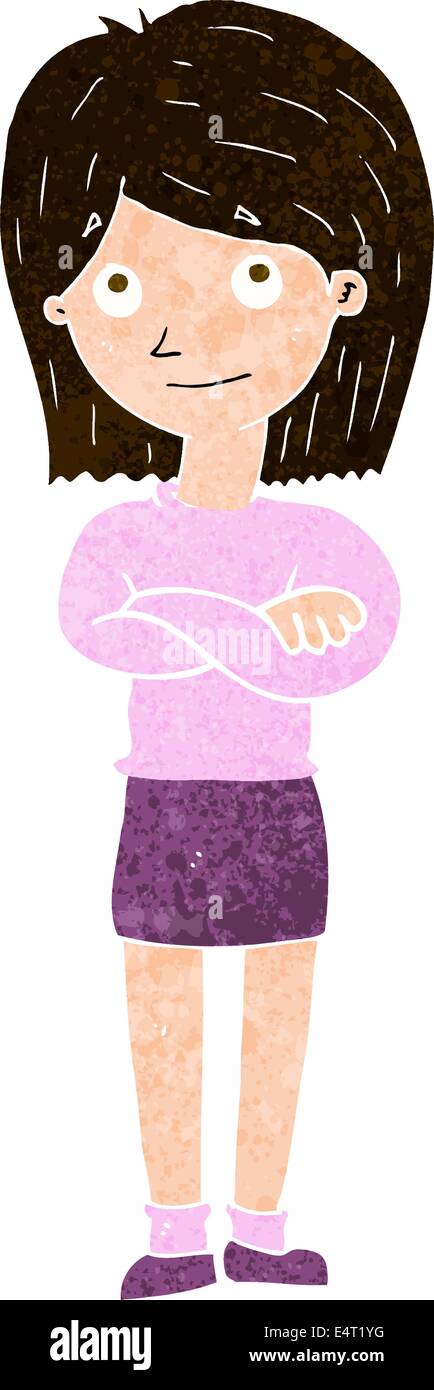 cartoon friendly girl rolling eyes Stock Vector Image & Art - Alamy