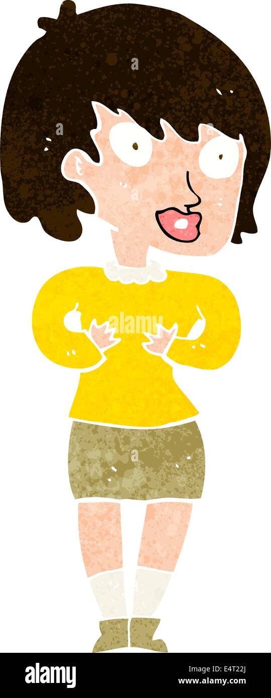Cheerful pretty woman making Stock Vector Images - Alamy