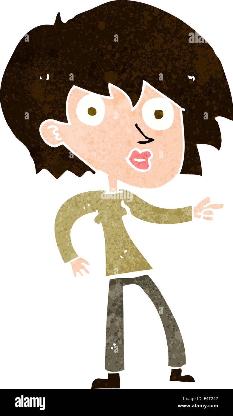 cartoon surprised woman pointing Stock Vector Image & Art - Alamy