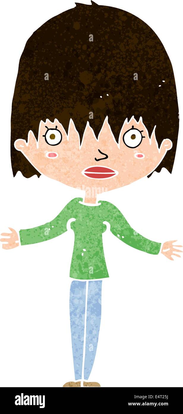 cartoon woman shrugging shoulders Stock Vector Image & Art - Alamy