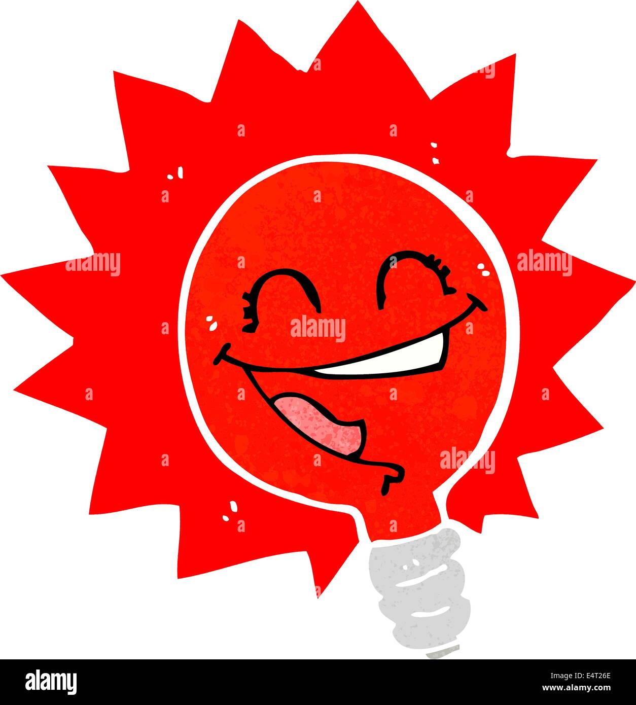 happy flashing red light bulb cartoon Stock Vector Image & Art - Alamy