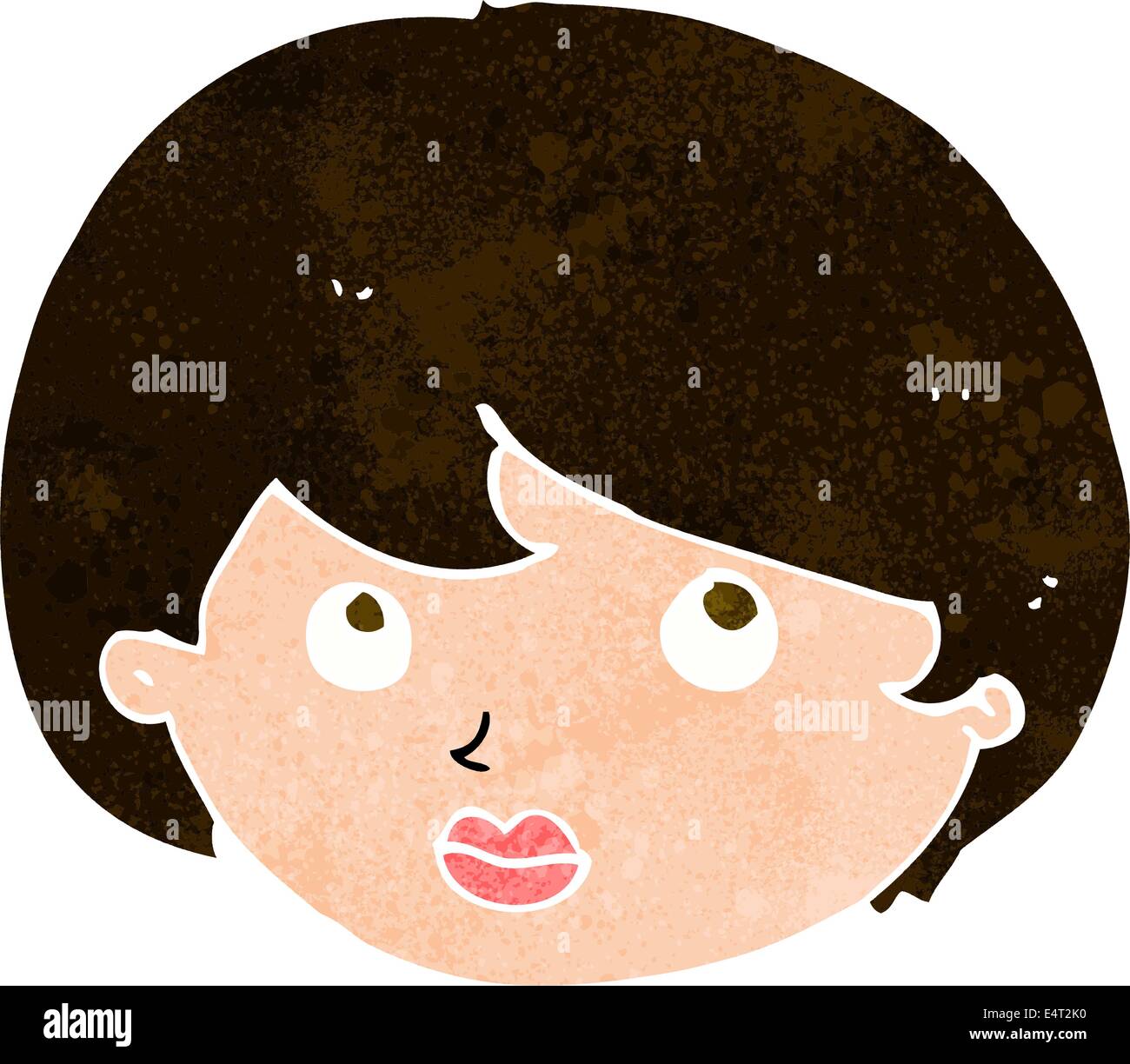 cartoon female face looking upwards Stock Vector Image & Art - Alamy
