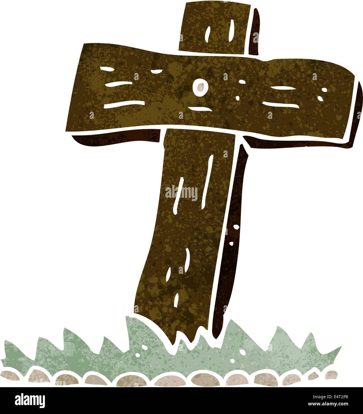 cartoon wooden cross grave Stock Vector Image & Art - Alamy