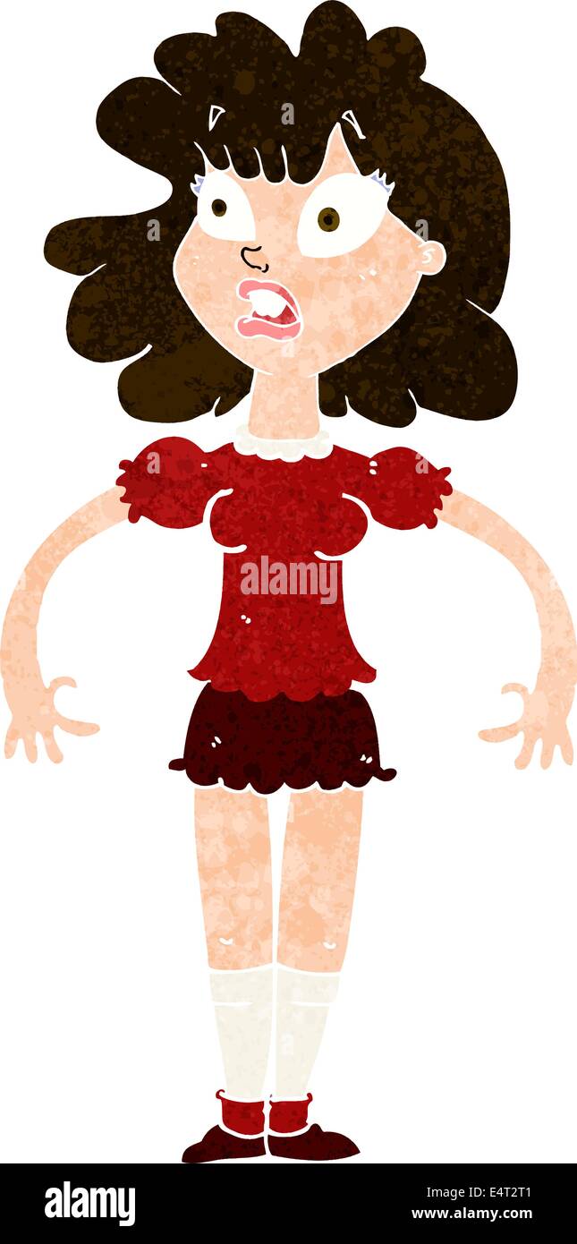 cartoon pretty girl with shocked expression Stock Vector Image & Art ...