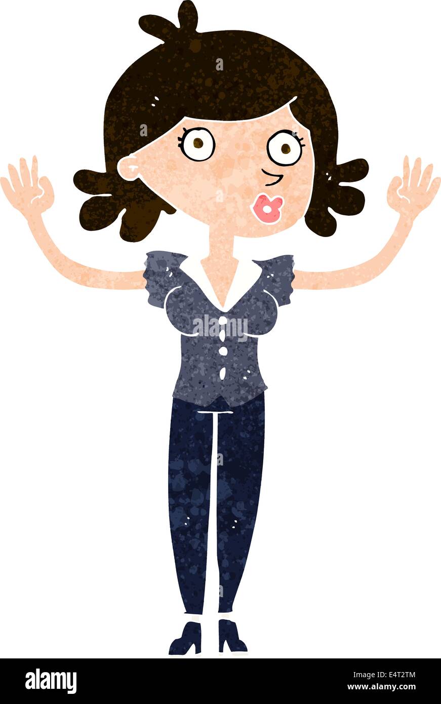 cartoon woman surrendering Stock Vector Image & Art - Alamy