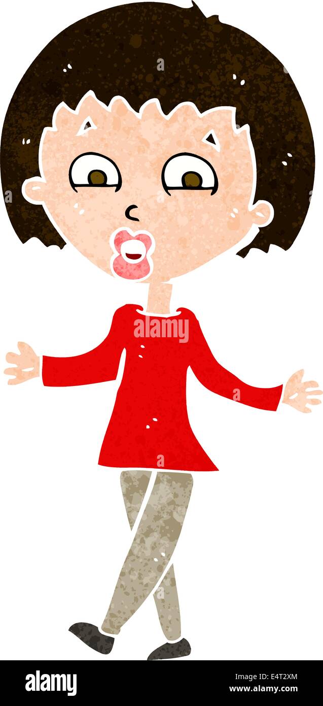 Confused girl shrugging shoulders Stock Vector Images - Alamy