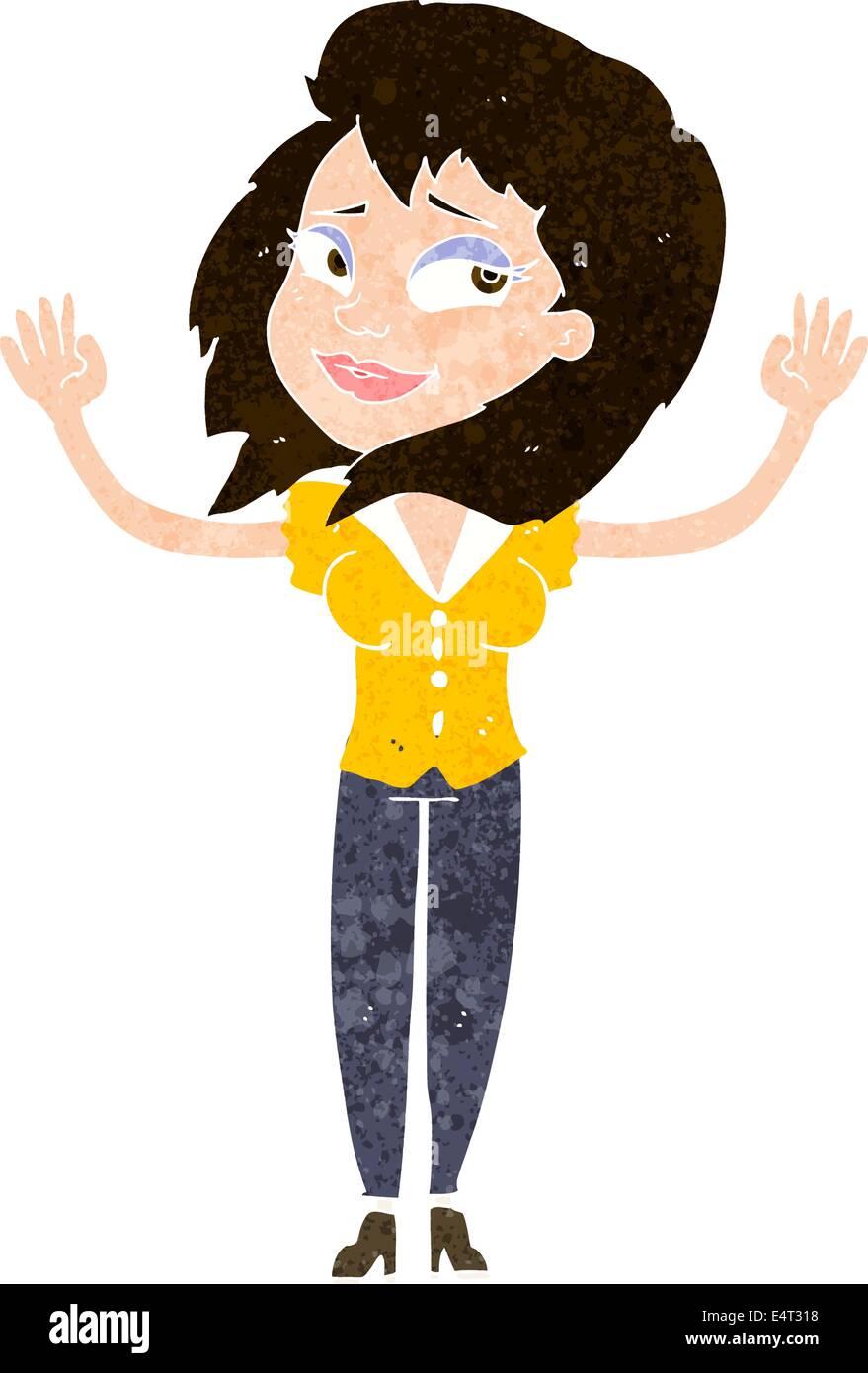 cartoon woman giving up Stock Vector Image & Art - Alamy
