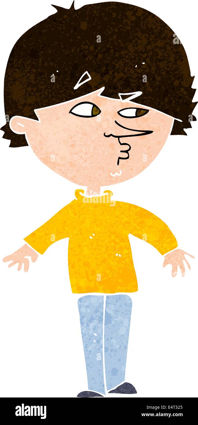 cartoon suspicious man looking over shoulder Stock Vector Image & Art ...