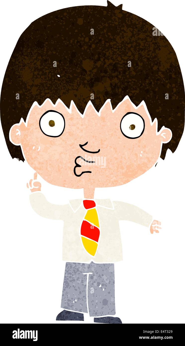 cartoon school boy answering question Stock Vector Image & Art - Alamy