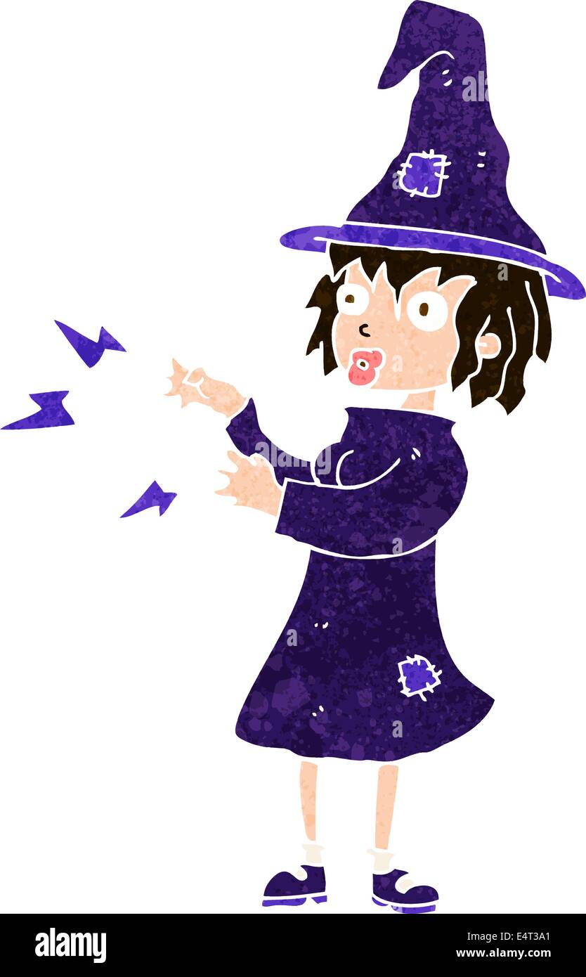 cartoon witch casting spell Stock Vector Image & Art - Alamy