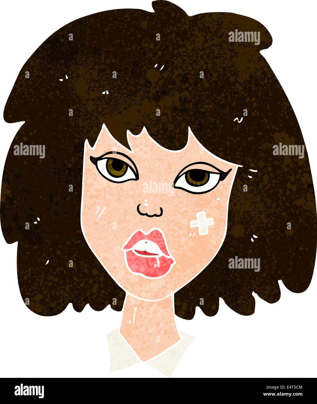 cartoon woman with bruised face Stock Vector Image & Art - Alamy