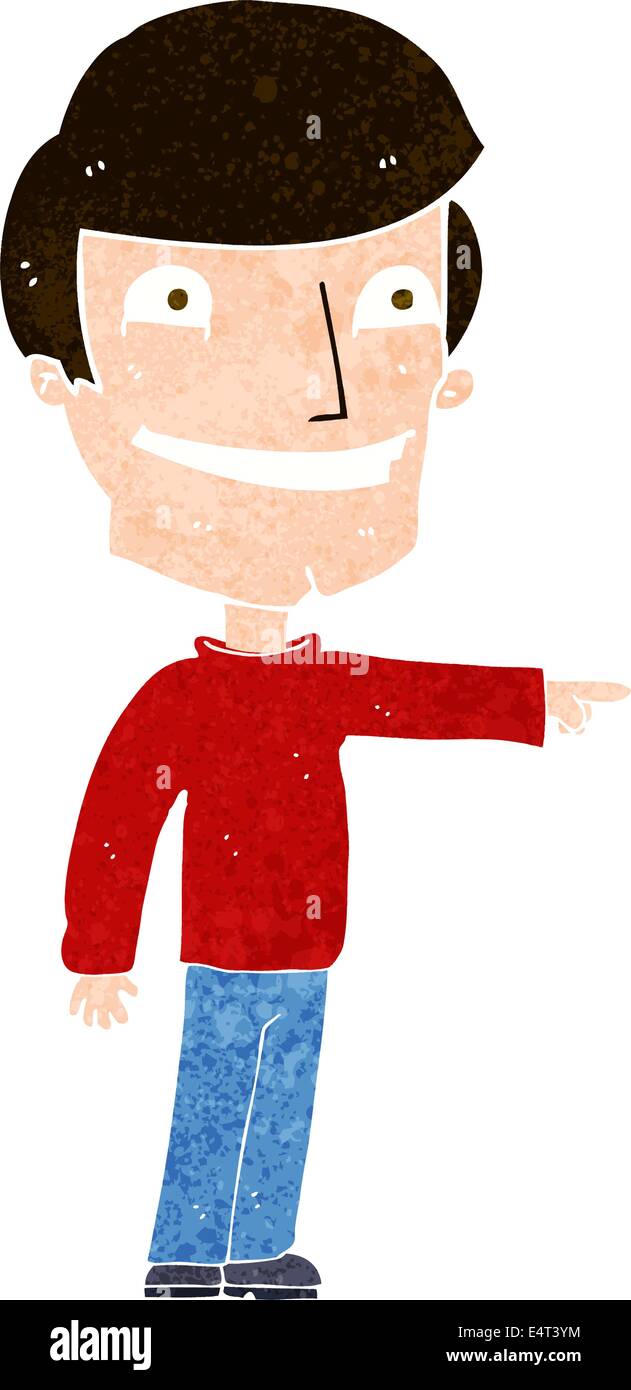 cartoon happy man pointing Stock Vector Image & Art - Alamy