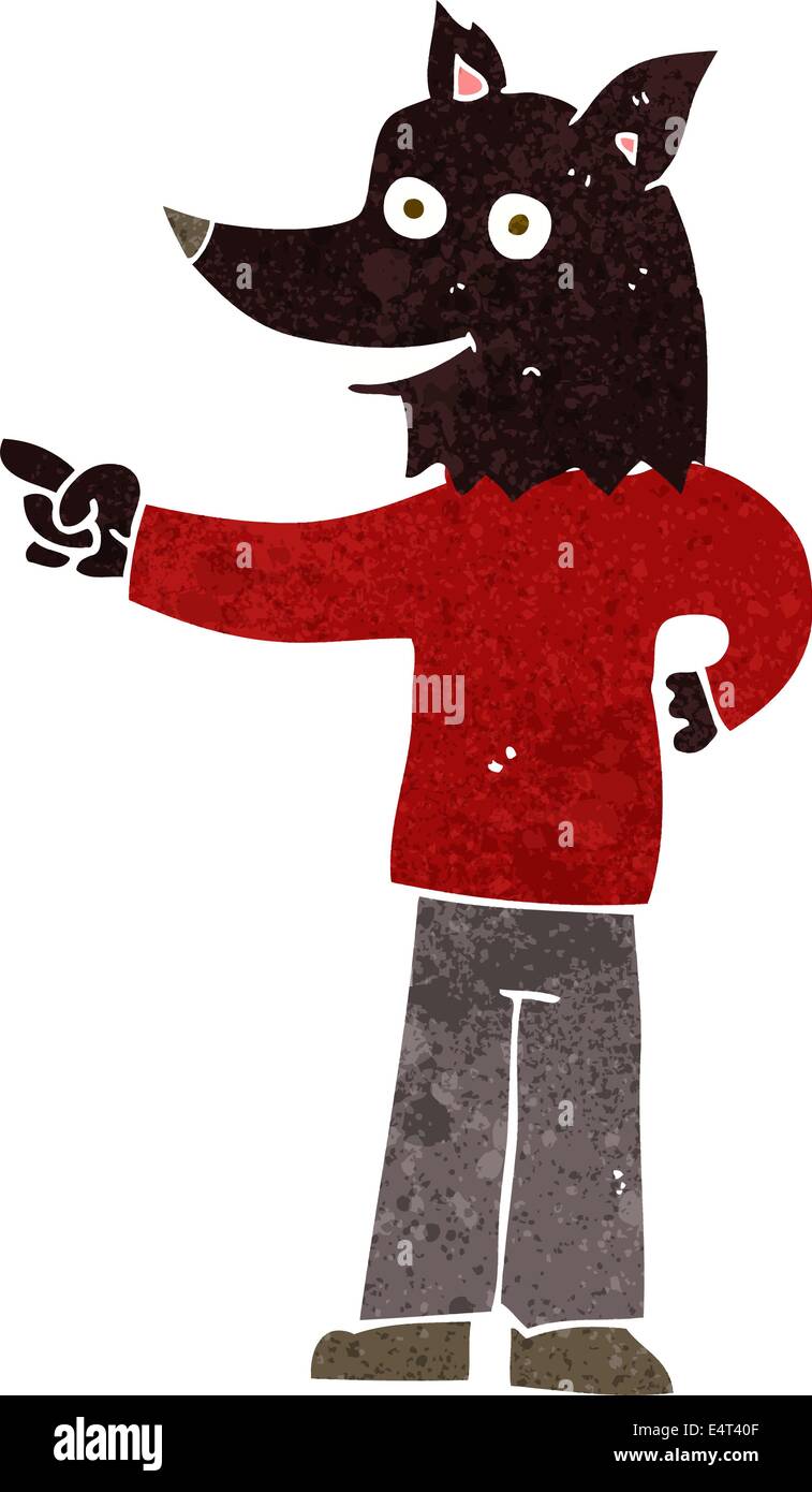 cartoon wolf man pointing Stock Vector Image & Art - Alamy