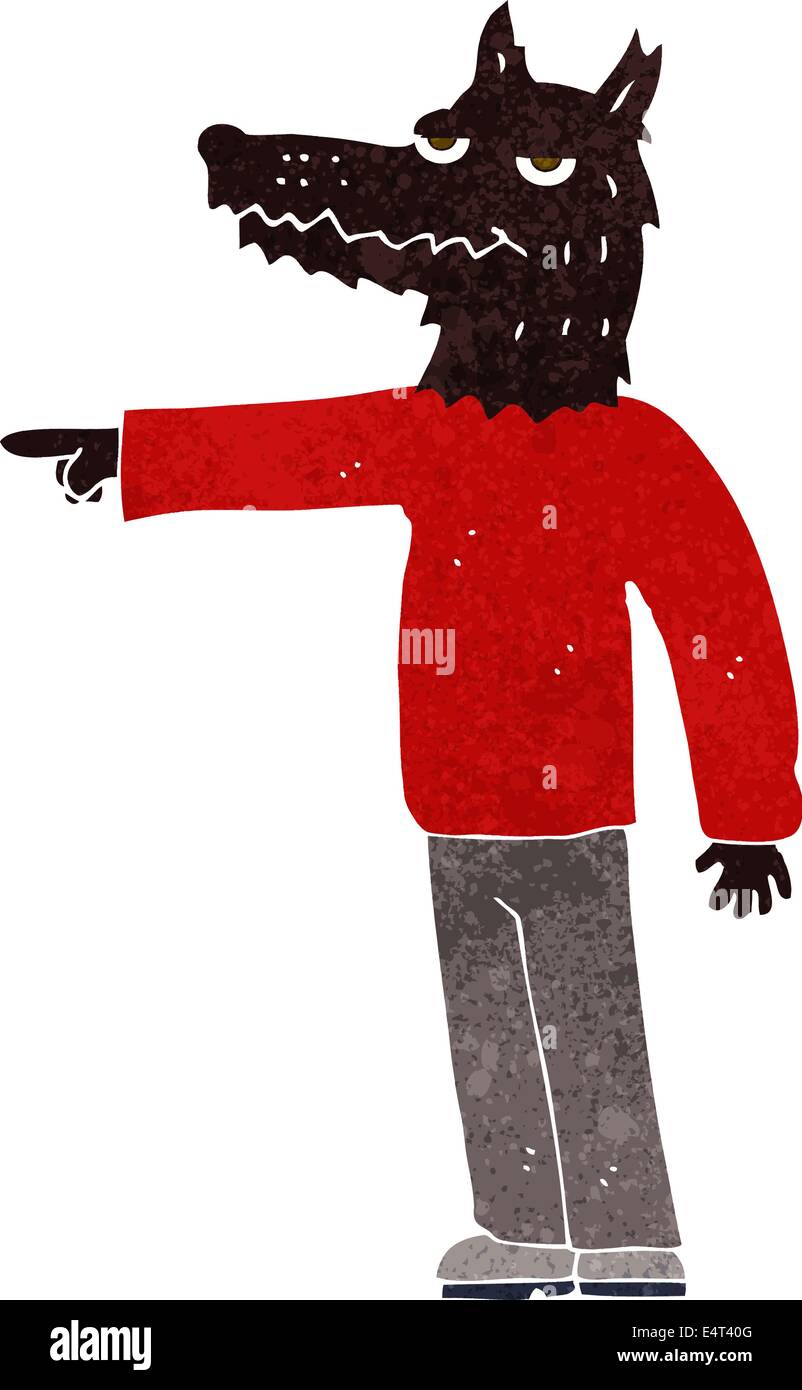 cartoon wolf man pointing Stock Vector Image & Art - Alamy