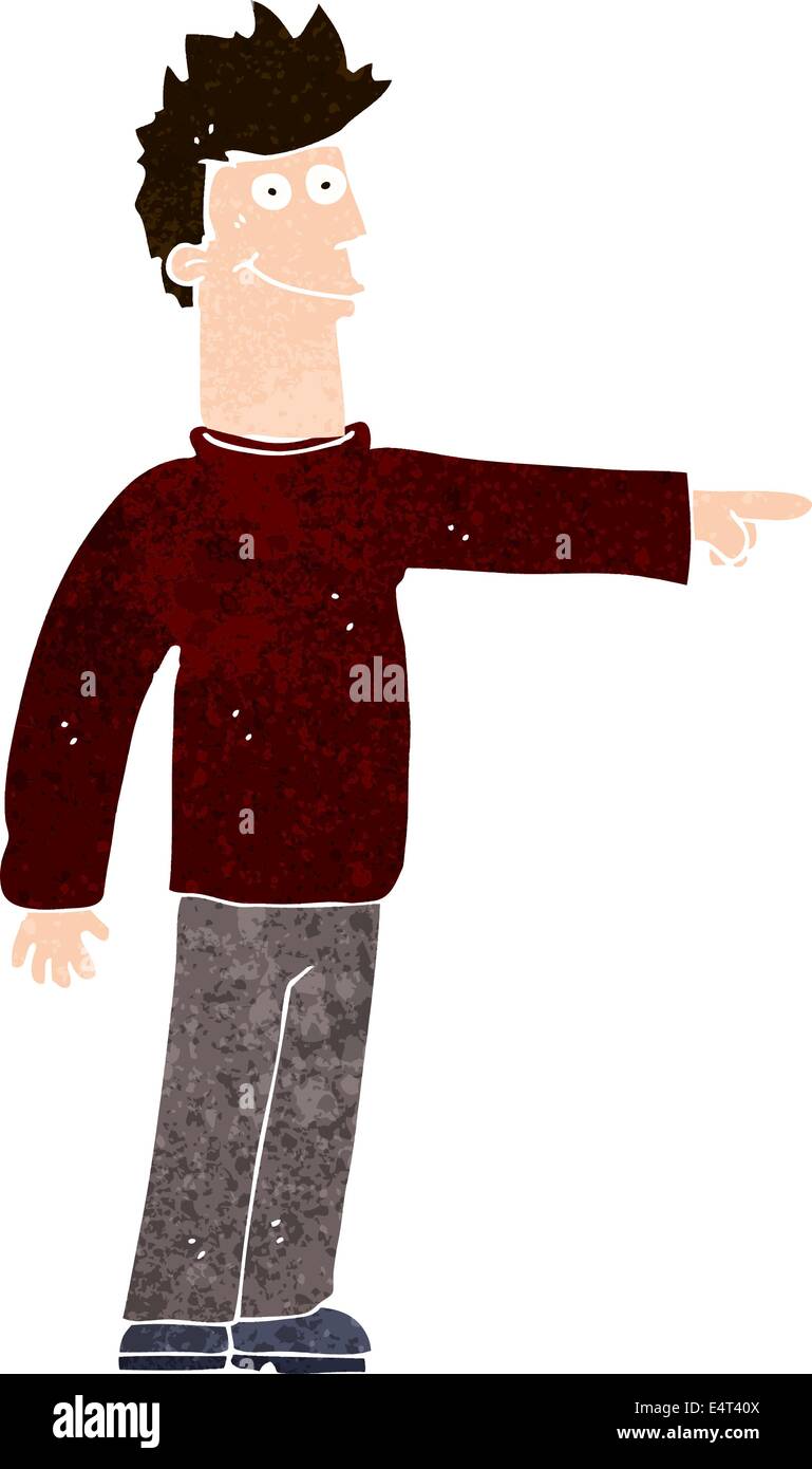 cartoon happy pointing man Stock Vector Image & Art - Alamy