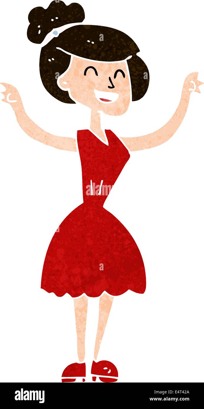 cartoon woman with raised arms Stock Vector Image & Art - Alamy